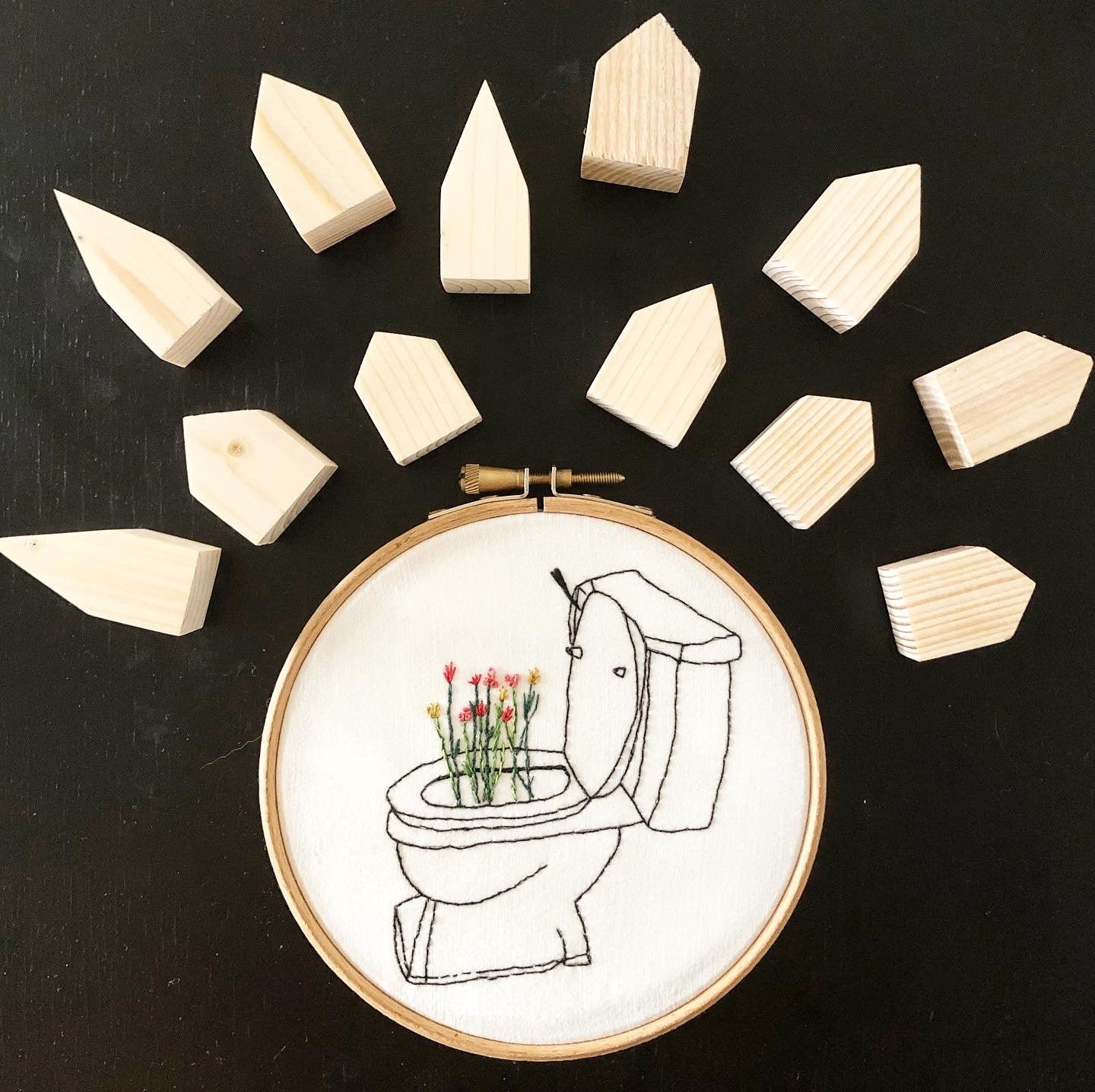 Embroidery Door Sign Toilet Embroidery Decor Wc Decoration - Etsy