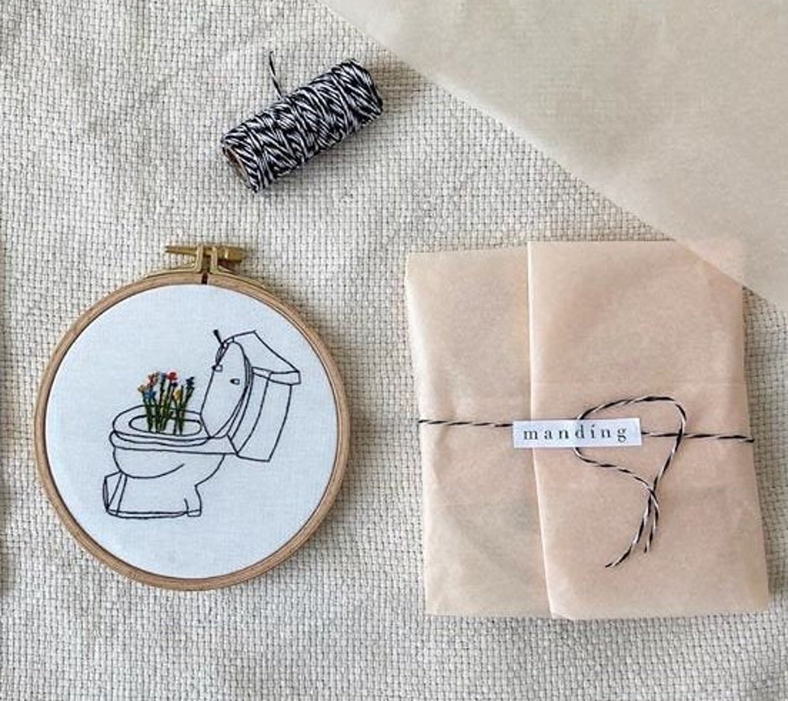 Embroidery Door Sign Toilet Embroidery Decor Wc Decoration - Etsy