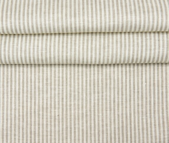 100 % Natural Linen Fabric Stripes Softened1 meter | Etsy