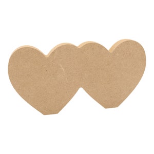 Wooden Heart Double Freestanding Craft Shape 18mm MDF Craft Blank ...