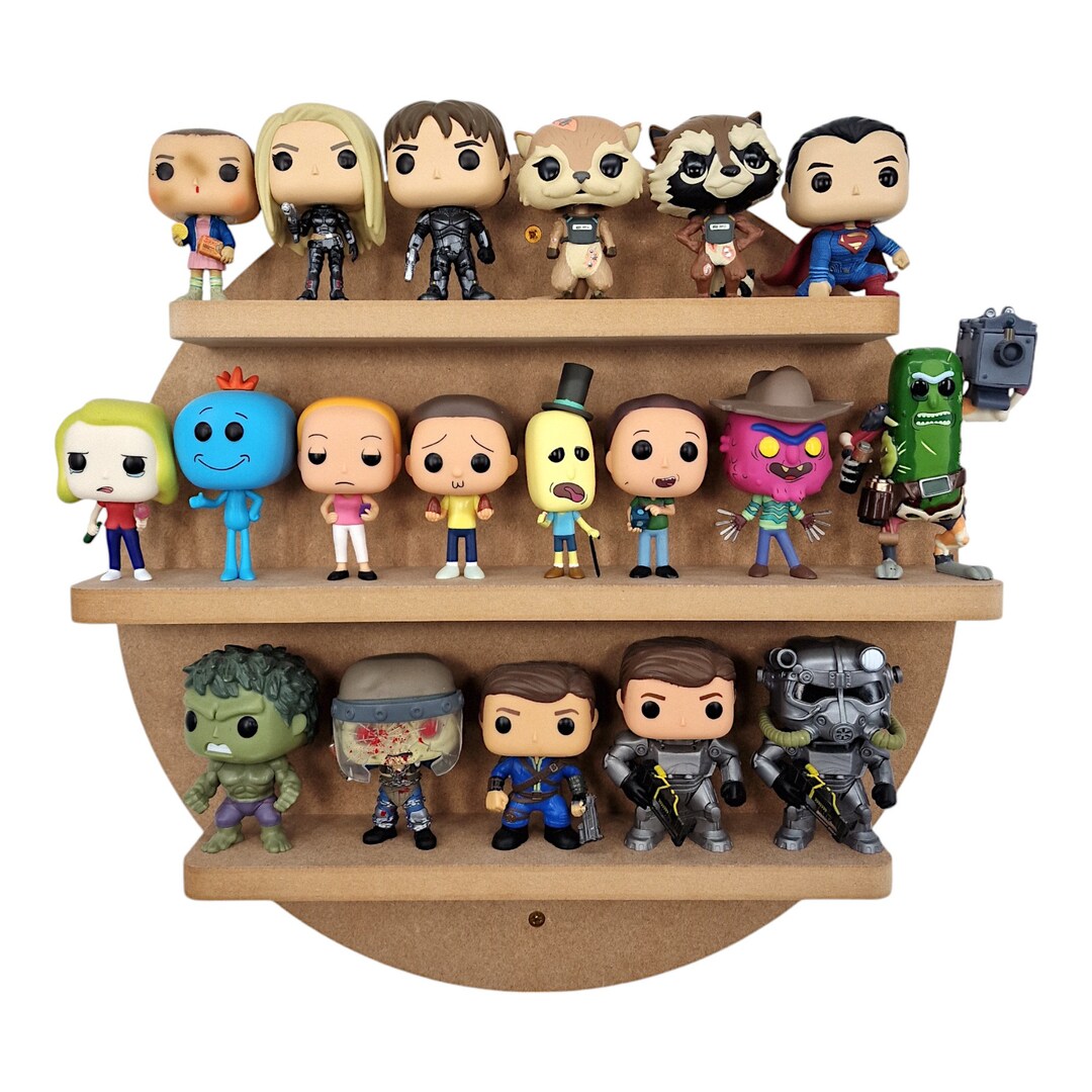 Round Funko Pop Display Shelf for Unboxed Figures – MDF Wall Unit for ...