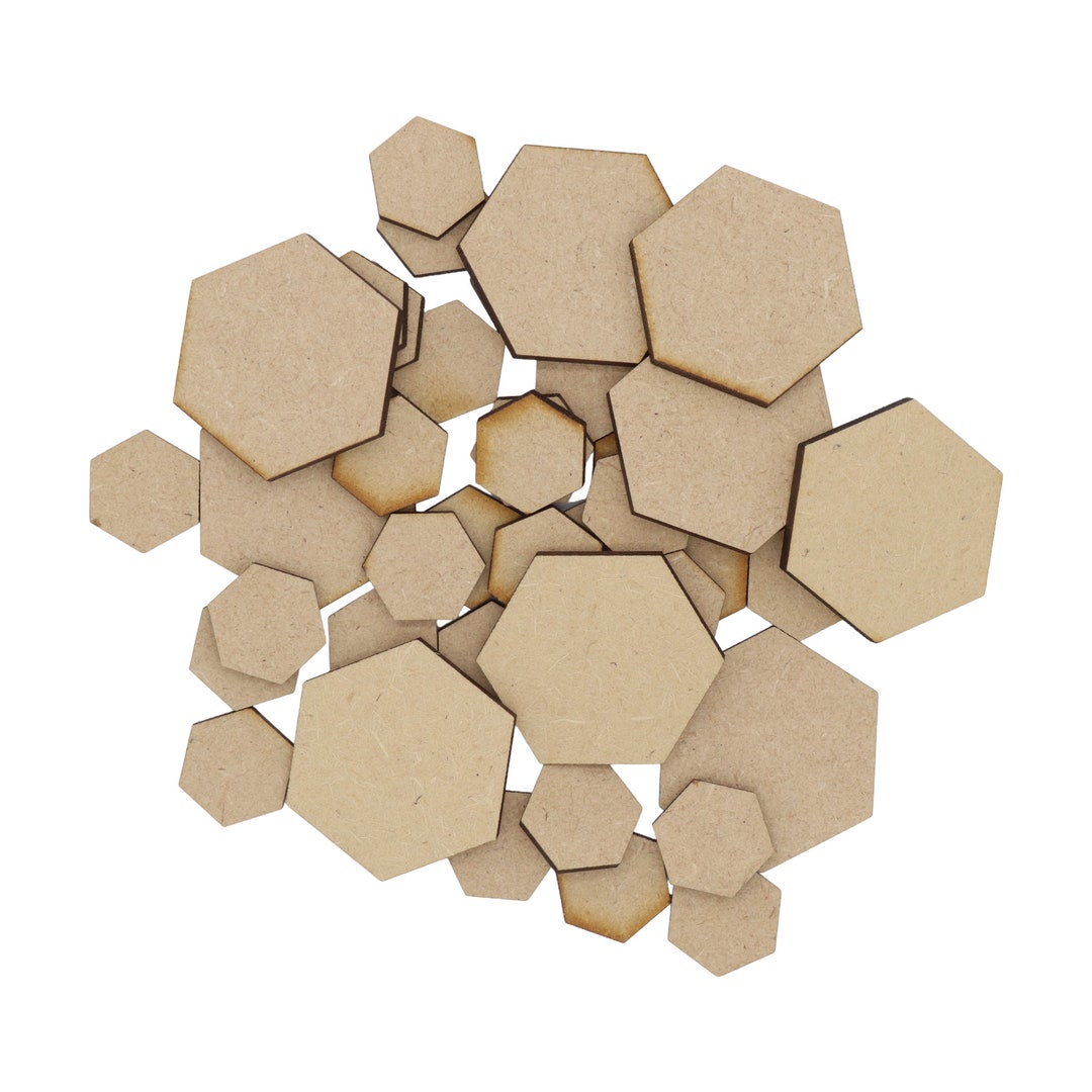 MDF Hexagon Wooden Craft Shapes Embellishments Decorations Blanks Laser ...