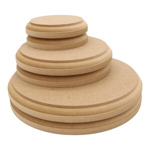 Wooden MDF Circle OVOLO Edge Disk Blanks Craft Shape 10-30cm Pack 1, 2 ...