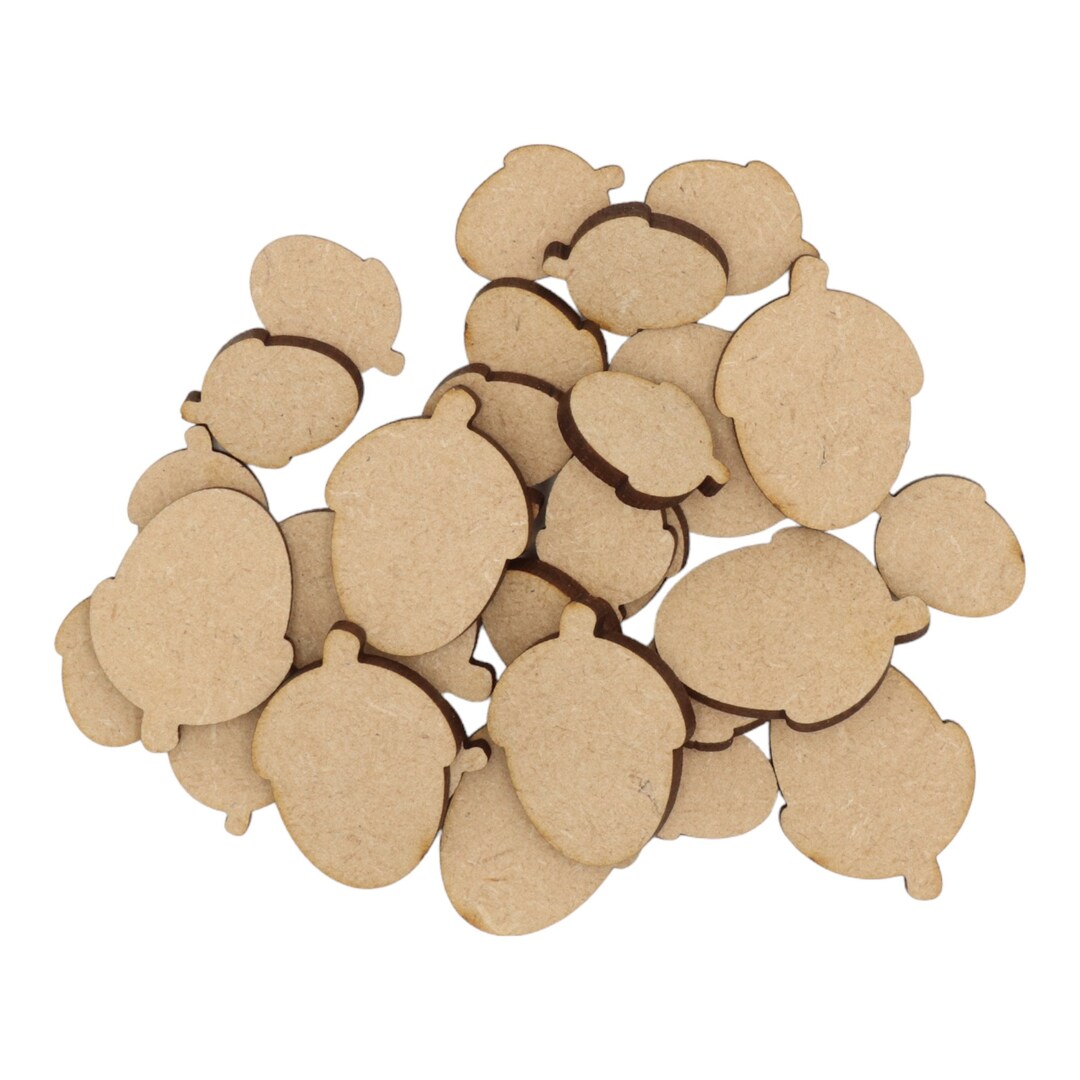 Wooden Acorn MDF Craft Shape Blank Decoration Embellishments Laser Cut ...