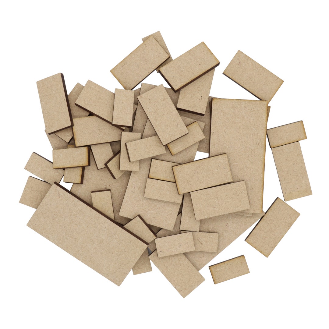 Wooden Rectangle MDF Craft Shape Blank Decoration Embellishments Laser ...