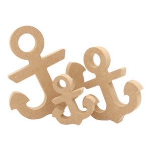 Wooden Anchor Freestanding Craft Shape 18mm MDF Craft Blank Decoration ...