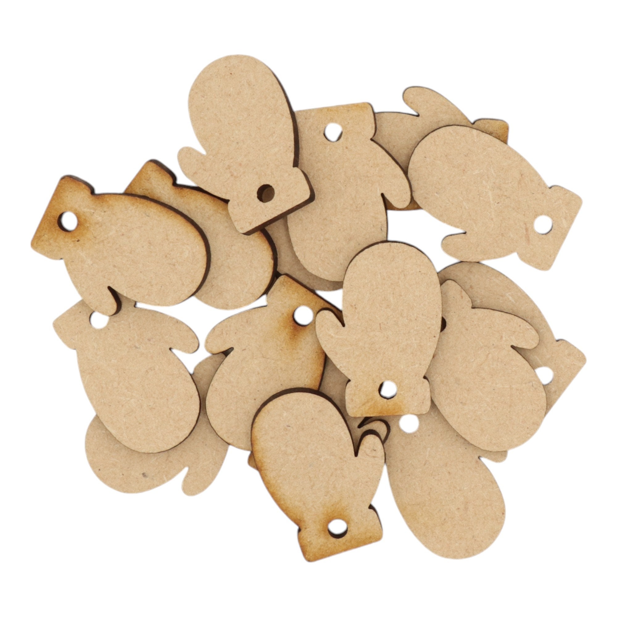 Wooden Christmas Mittens With Hole MDF Craft Shape Decoration ...