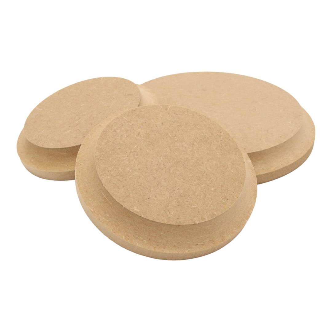 MDF Circle Cove Edge 18mm 100mm to 300mm Blanks Disk Wooden Plaques ...