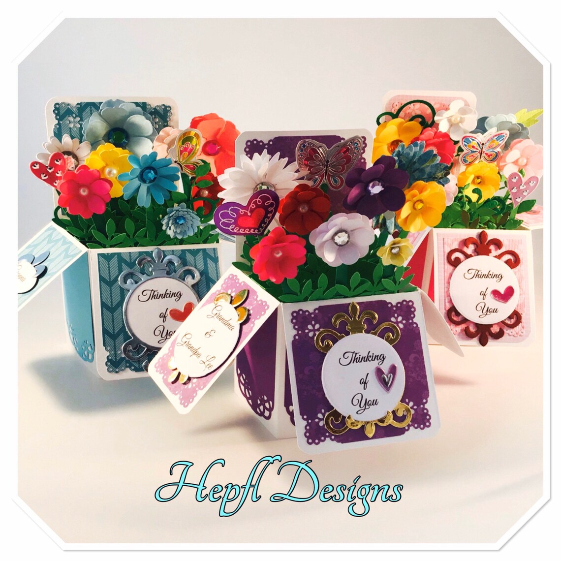 3-D Pop-Up Card for ANY OCCASION 5inx6.5in FLORAL Pop-Up Card | Etsy
