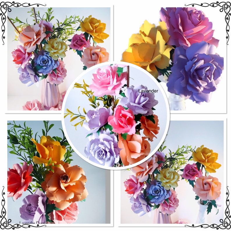 PAPER ROSES Handmade Paper Roses With or Without Stems for | Etsy