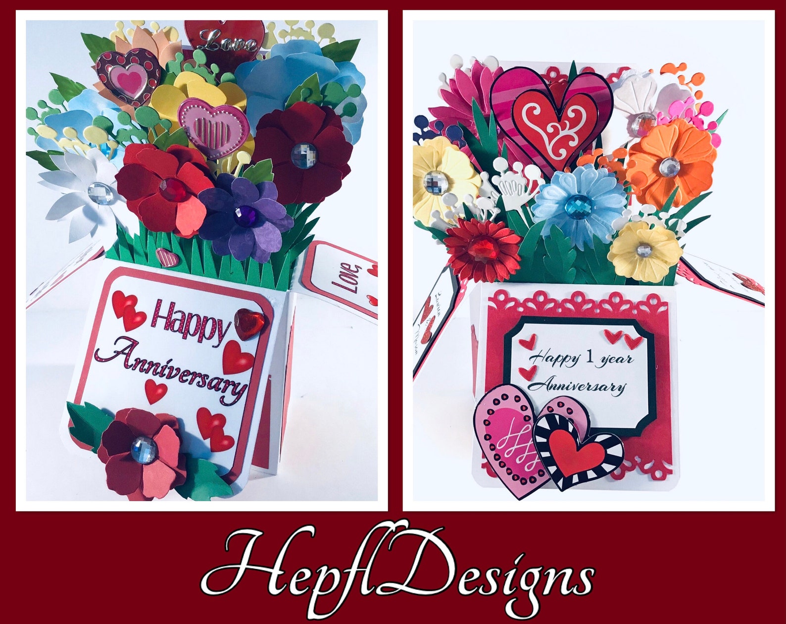 3-D POP up CARD for Any OCCASION Personalized Floral Bouquet - Etsy