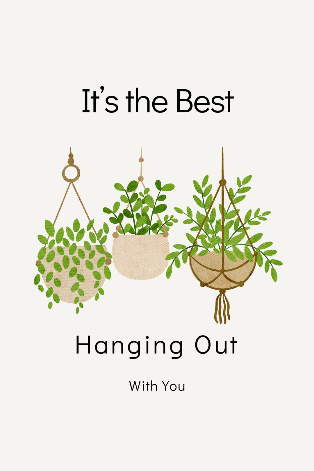 Plant Greeting Card, Instant Digital Download, Editable Template, Fun ...