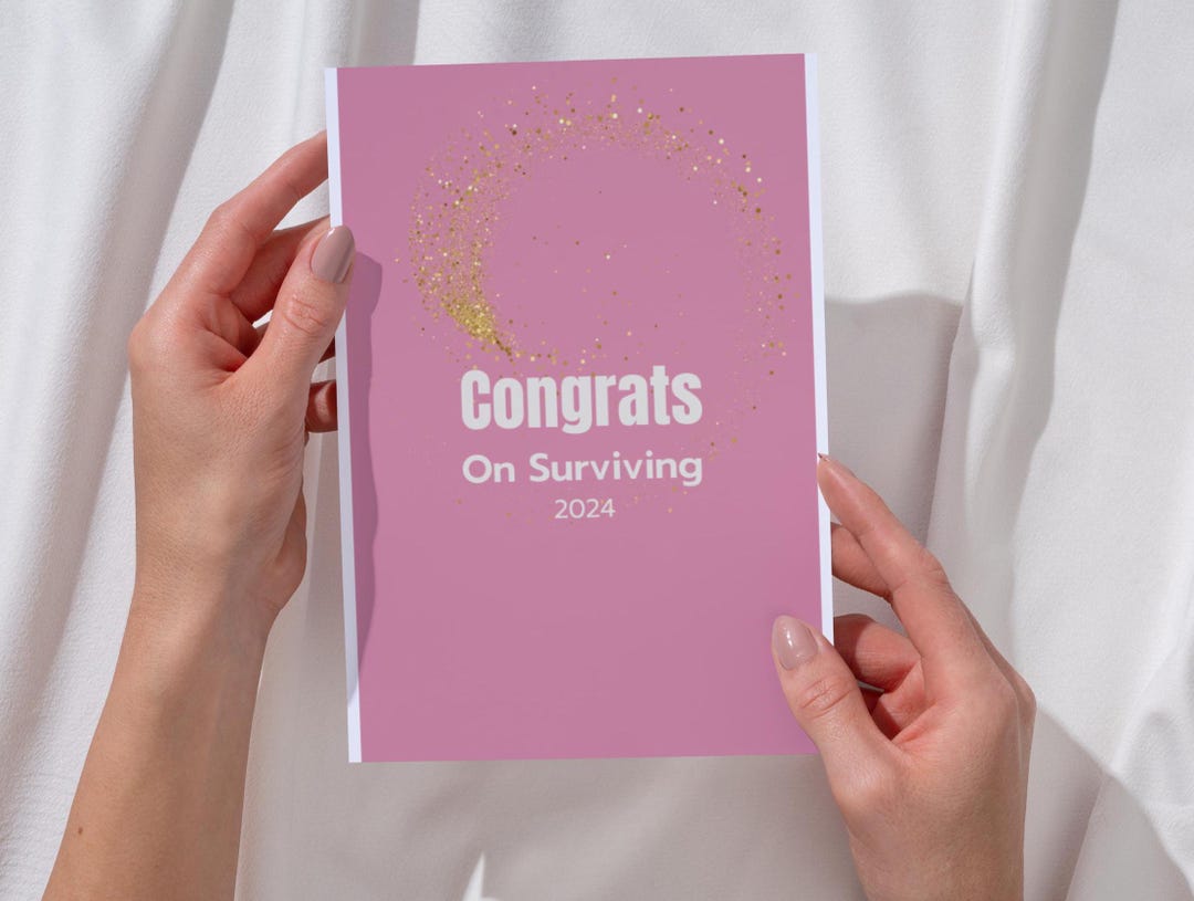 Congrats on Surviving 2024 Greeting Card, Instant Download, Editable ...
