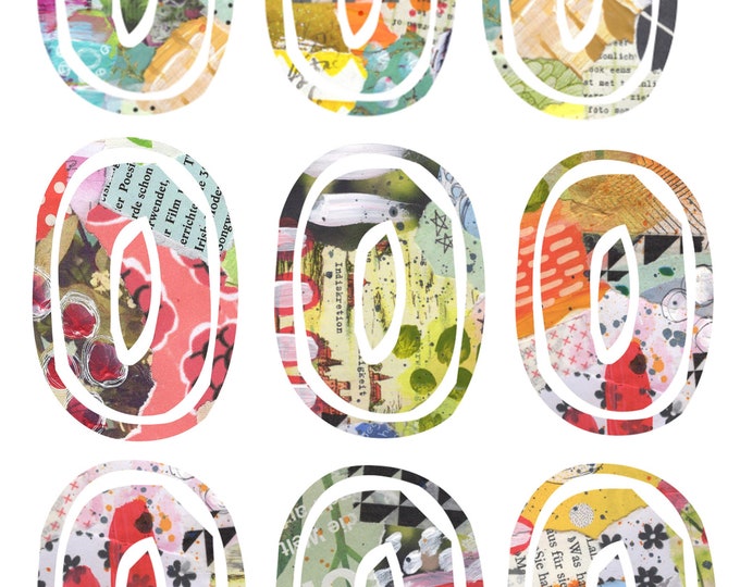 Printable Huge Numbers ZERO // Mixed Media Art // Planner Dates ...