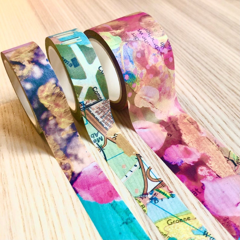 Abstract 25cm Extra Wide Washi Tape // Maps Paint Abstract - Etsy