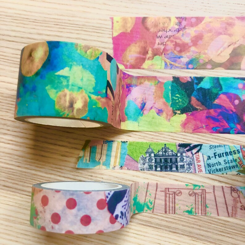 Abstract 25cm Extra Wide Washi Tape // Maps Paint Abstract - Etsy