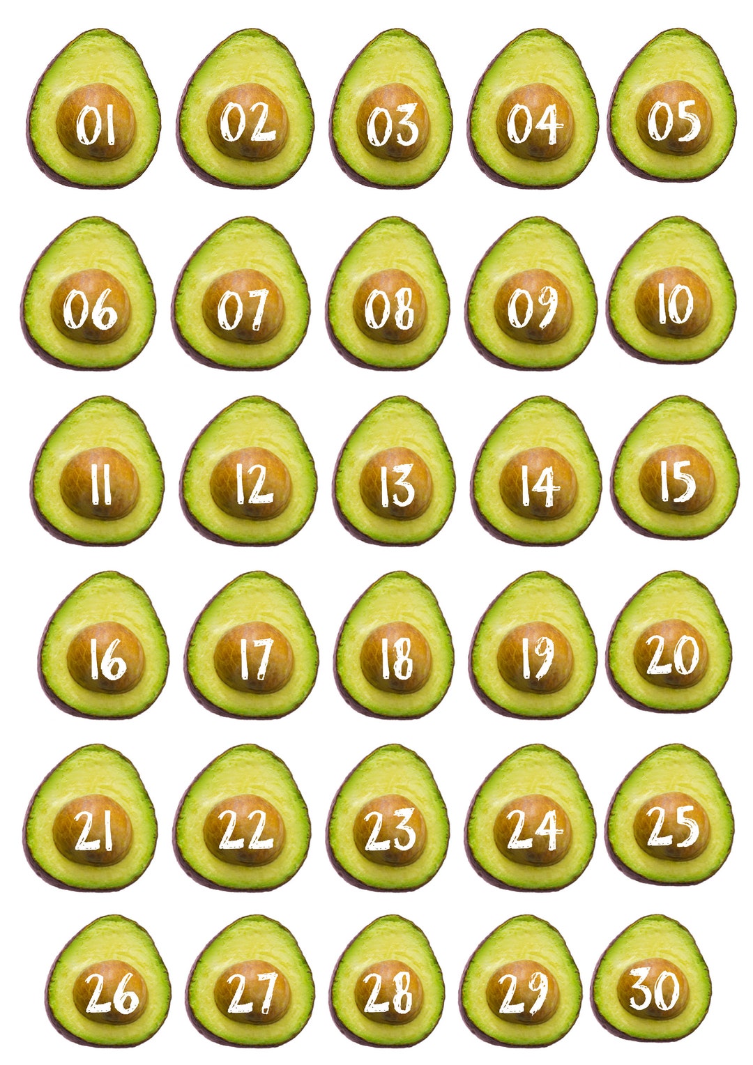 Yummy Avocado Printable // Collage Sheet // Planner Supplies - Etsy