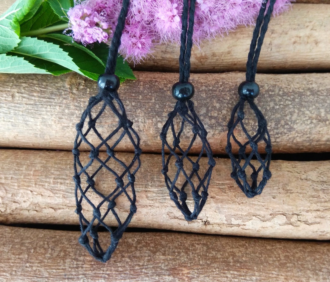Empty Macrame Necklace Stone Holder, Adjustable Length, S, M, L Sizes ...