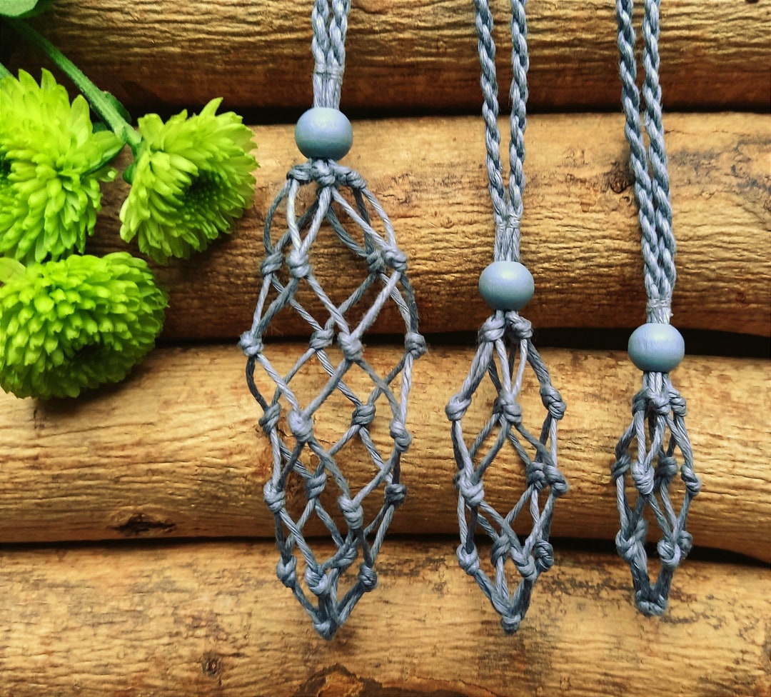 Macrame Stone Holder Interchangeable Necklace Adjustable - Etsy