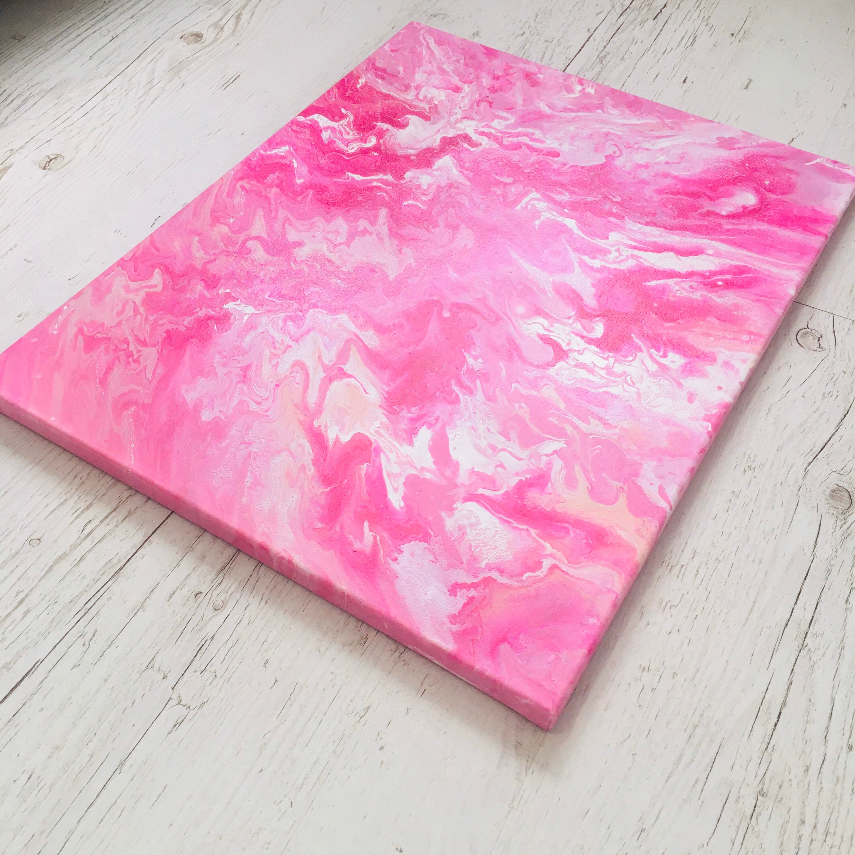 Pink Abstract Wall Art Liquid Acrylic Pink Canvas Girly Wall Art Pink ...