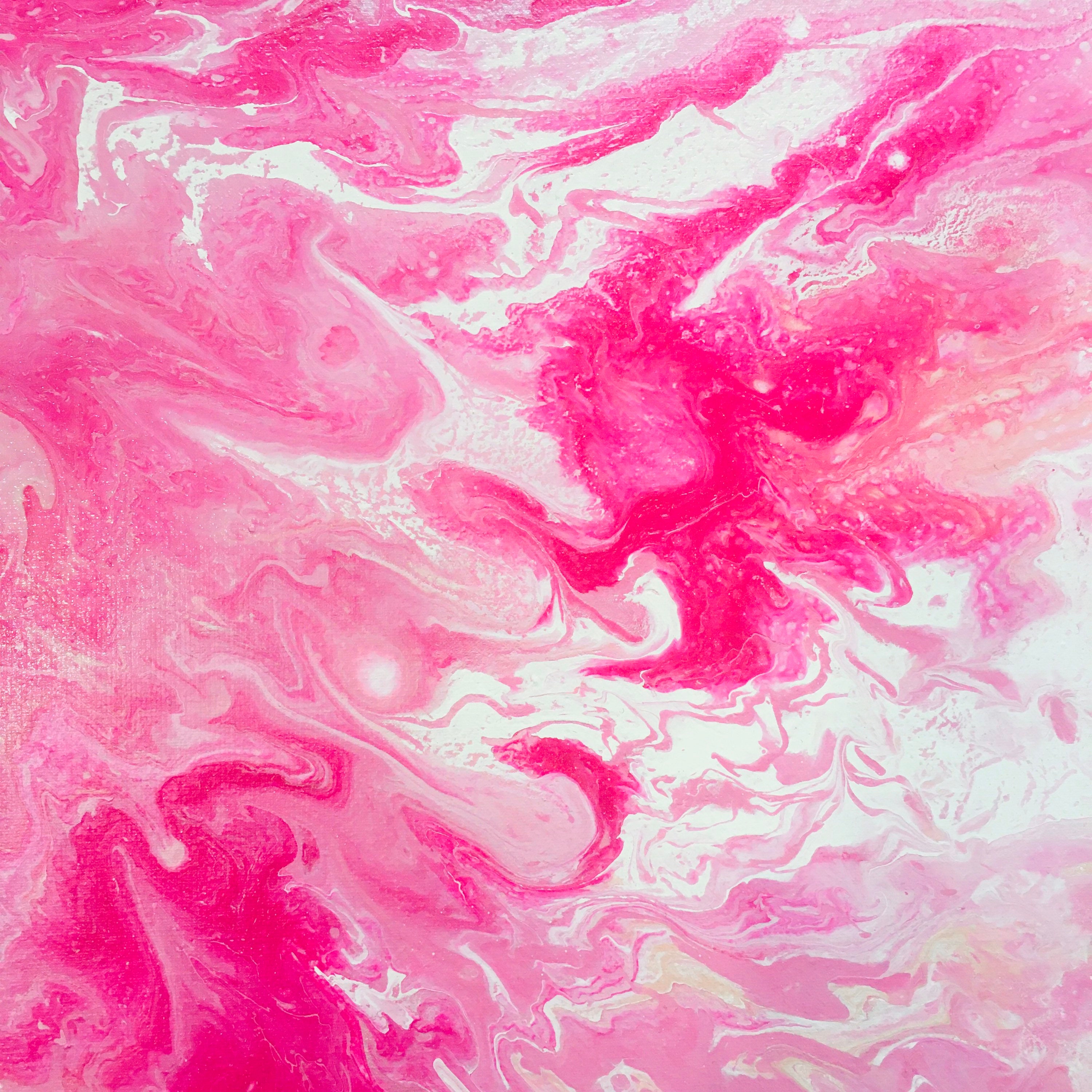 Pink Abstract Wall Art Liquid Acrylic Pink Canvas Girly Wall Art Pink ...