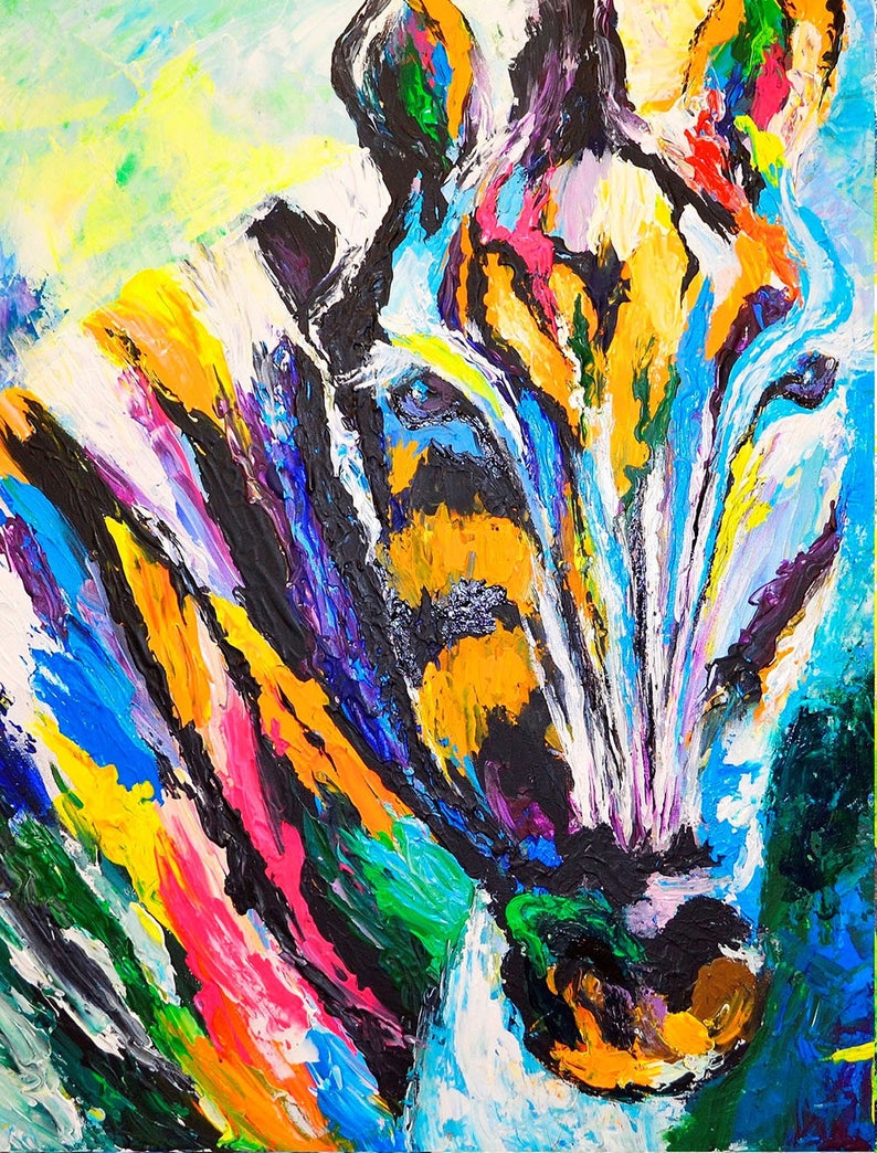 Zebra Paintings on Canvas African Wall Art Abstract Zebra - Etsy Israel