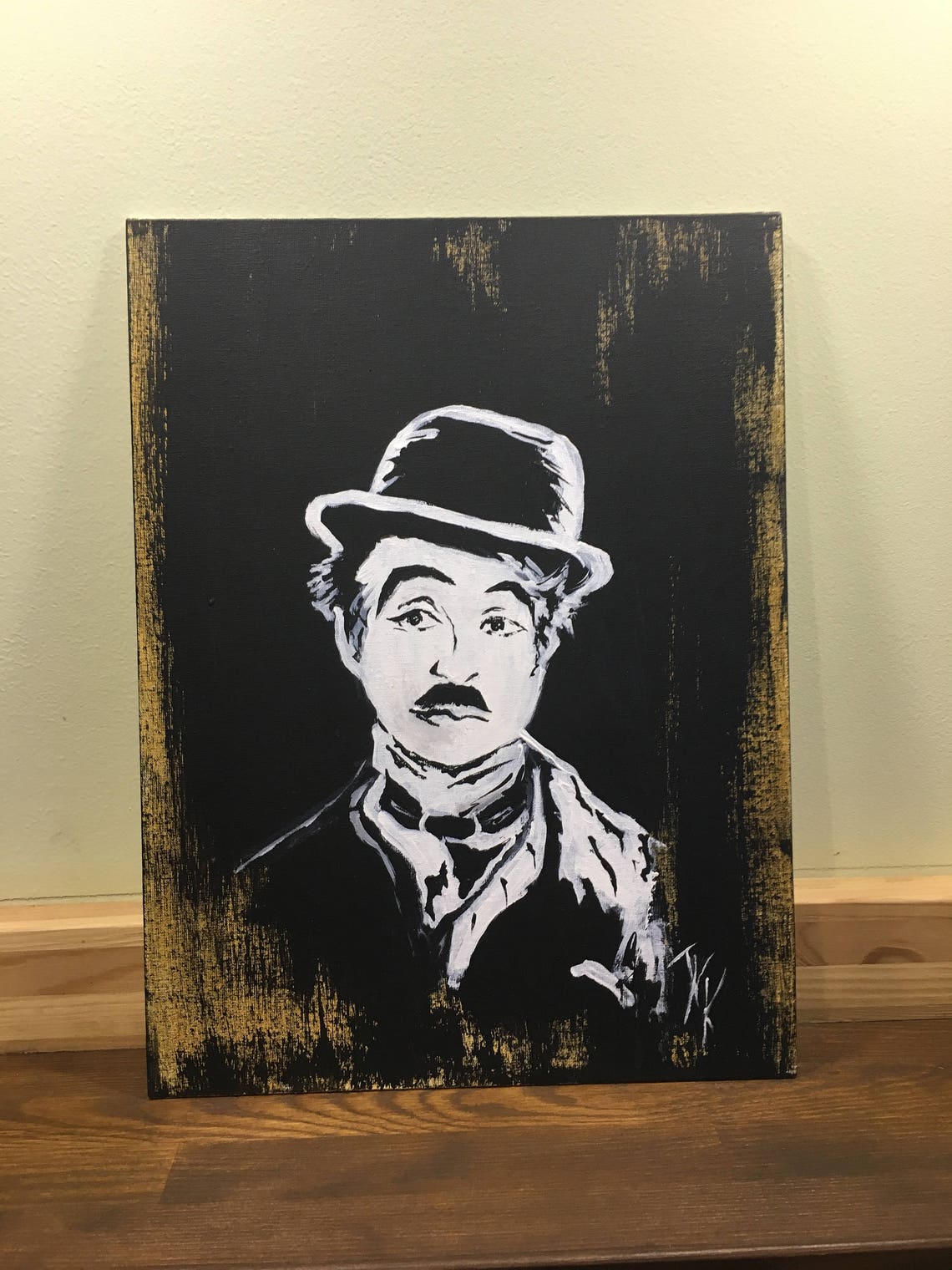Charlie Chaplin Painting Portrait Famous Wall Art Vintage | Etsy