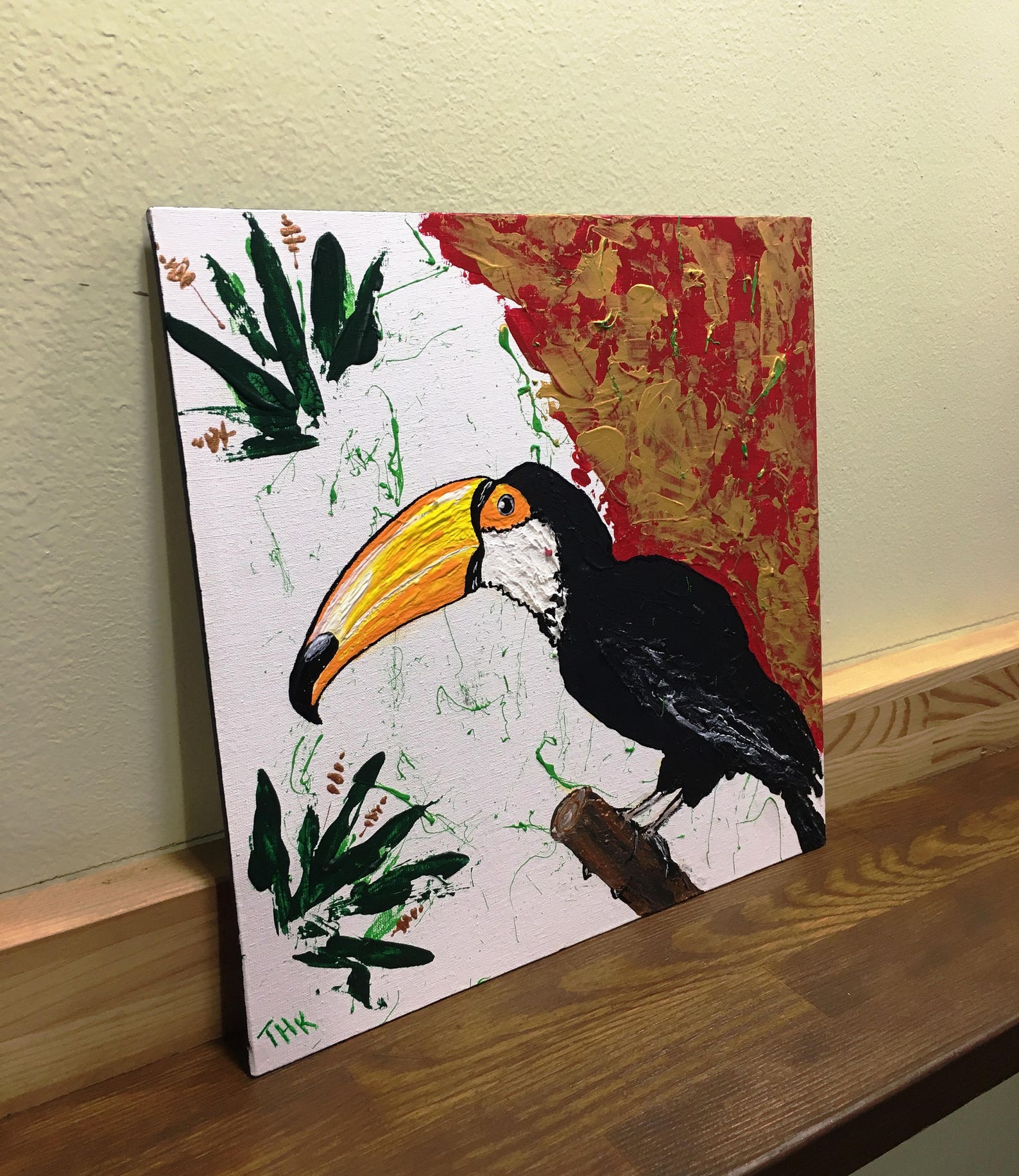 Toucan Wall Art Bird Painting Original Artwork Tropical Bird Wall Art ...