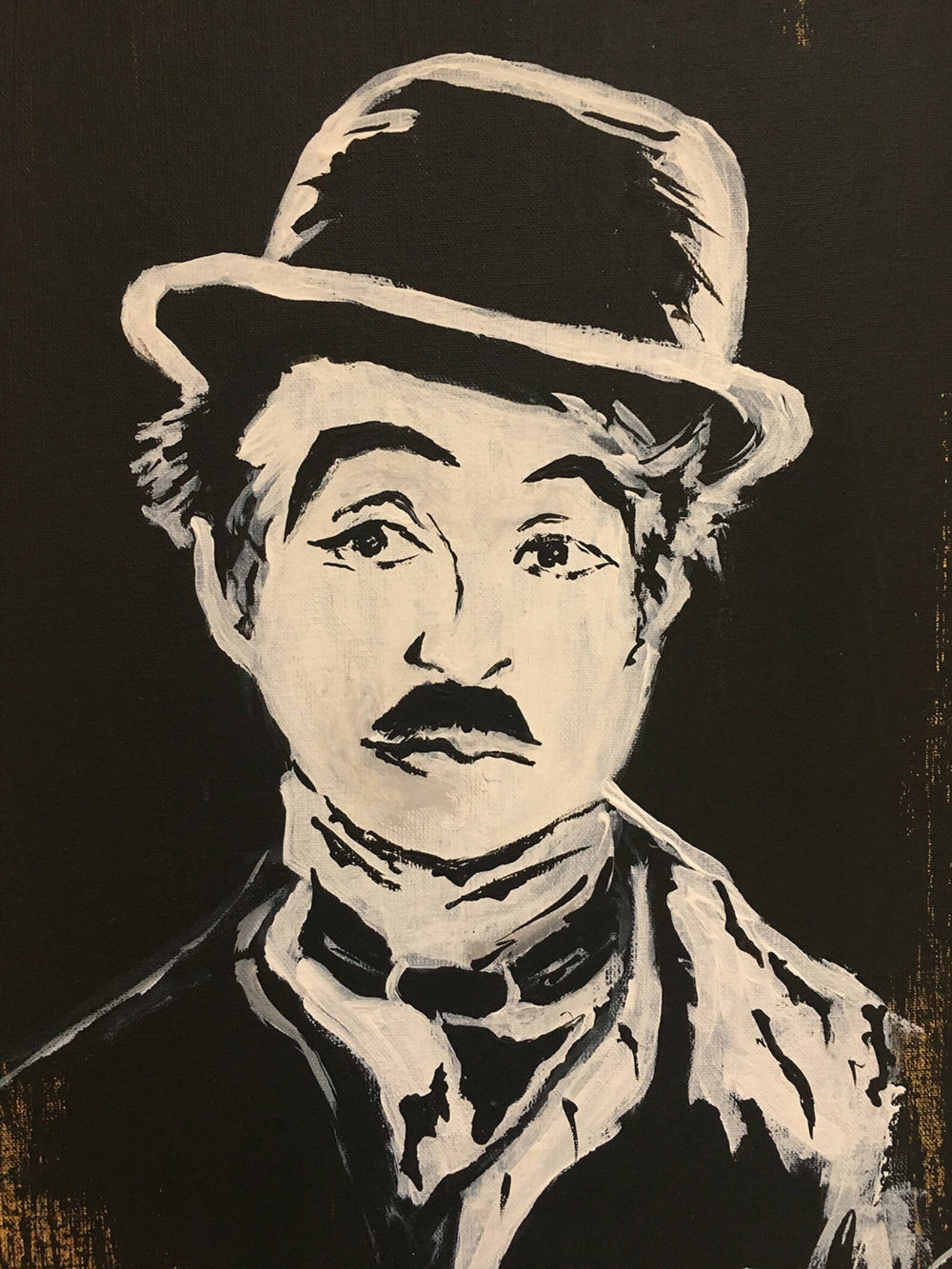 Charlie Chaplin Painting Portrait Famous Wall Art Vintage | Etsy Charlie Chaplin Painting Portrait Famous Wall Art Vintage | Etsy