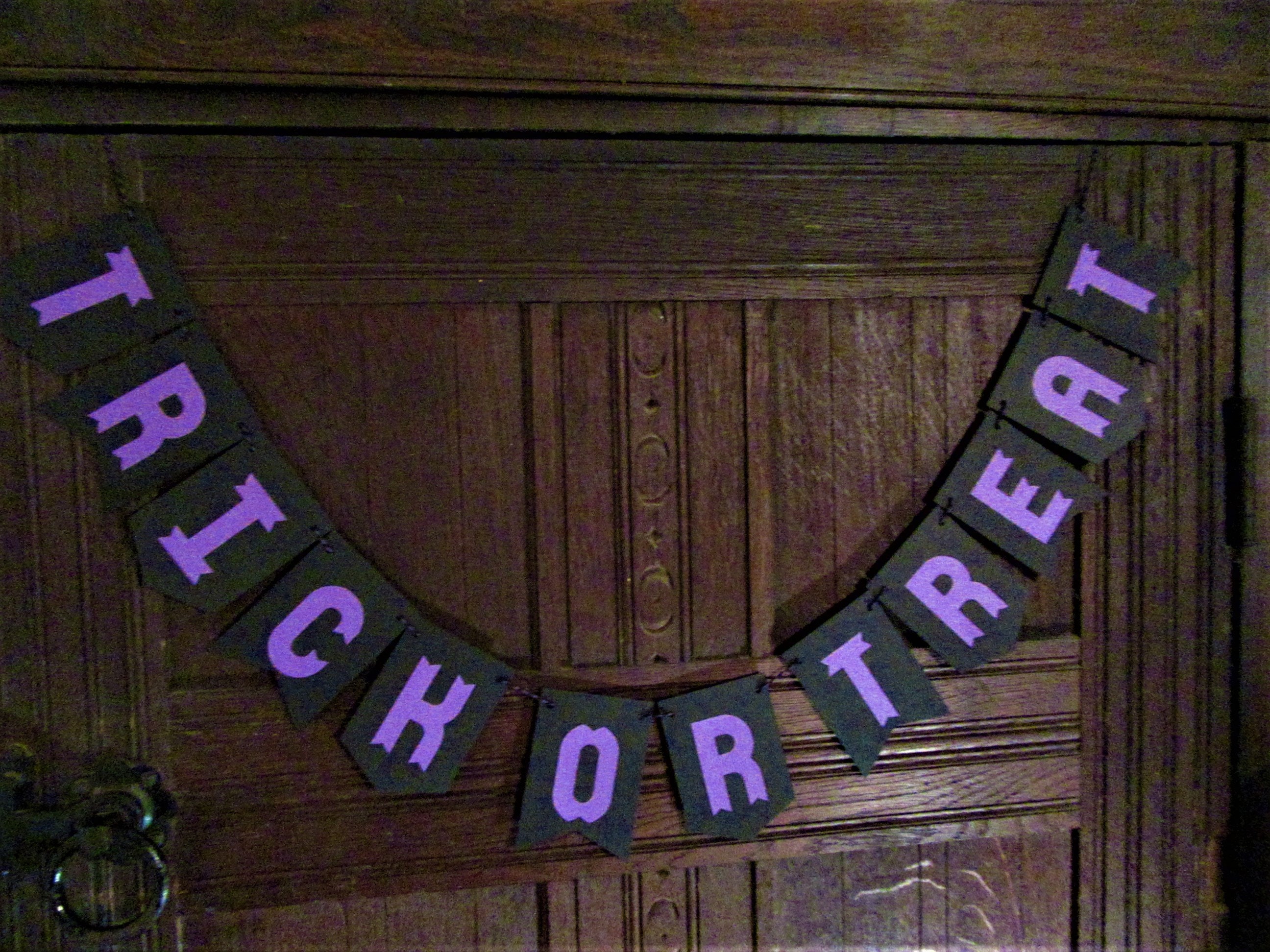 Halloween Banner Trick or Treat Banner. Choice of Wording and - Etsy UK