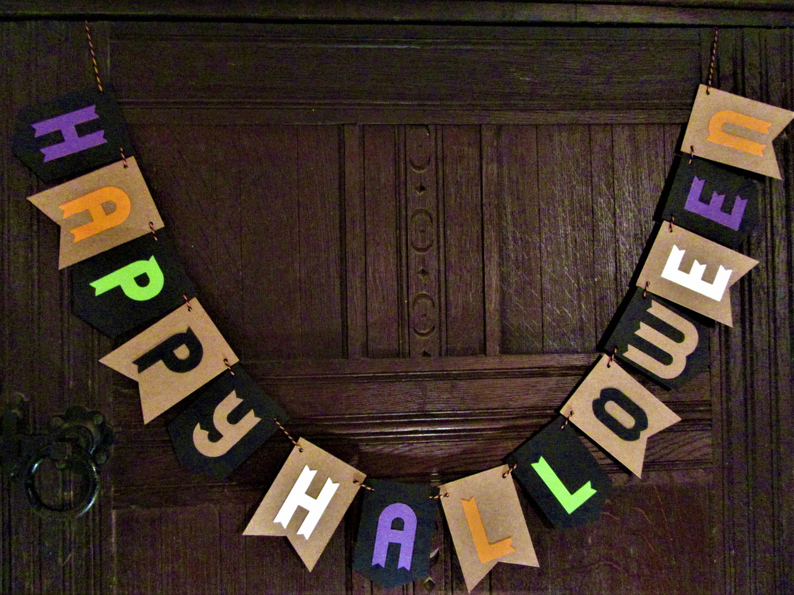 Halloween Banner Trick or Treat Banner. Choice of wording and | Etsy