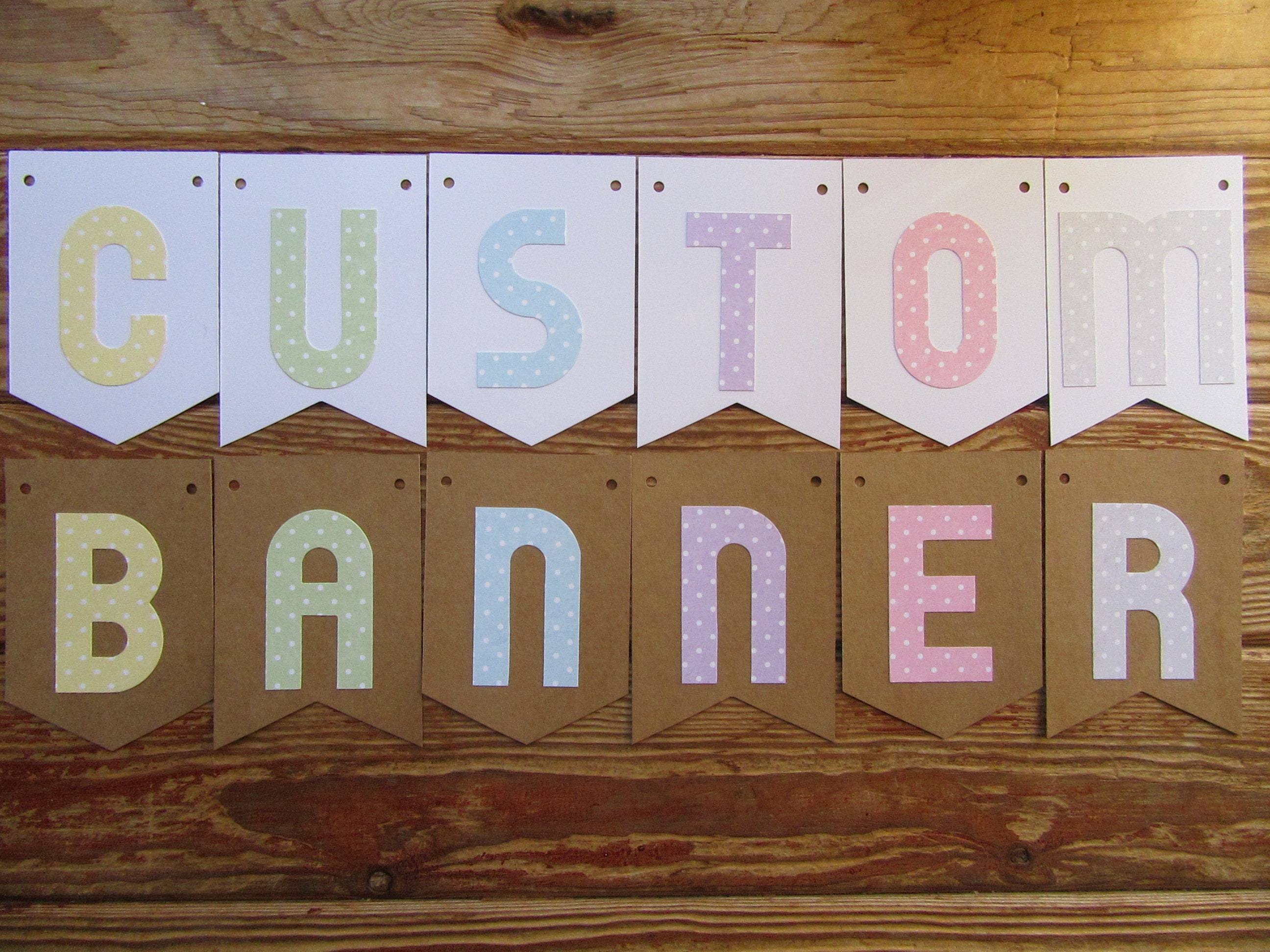 Personalised Banner. Spotty bunting Pastel & Bright with | Etsy