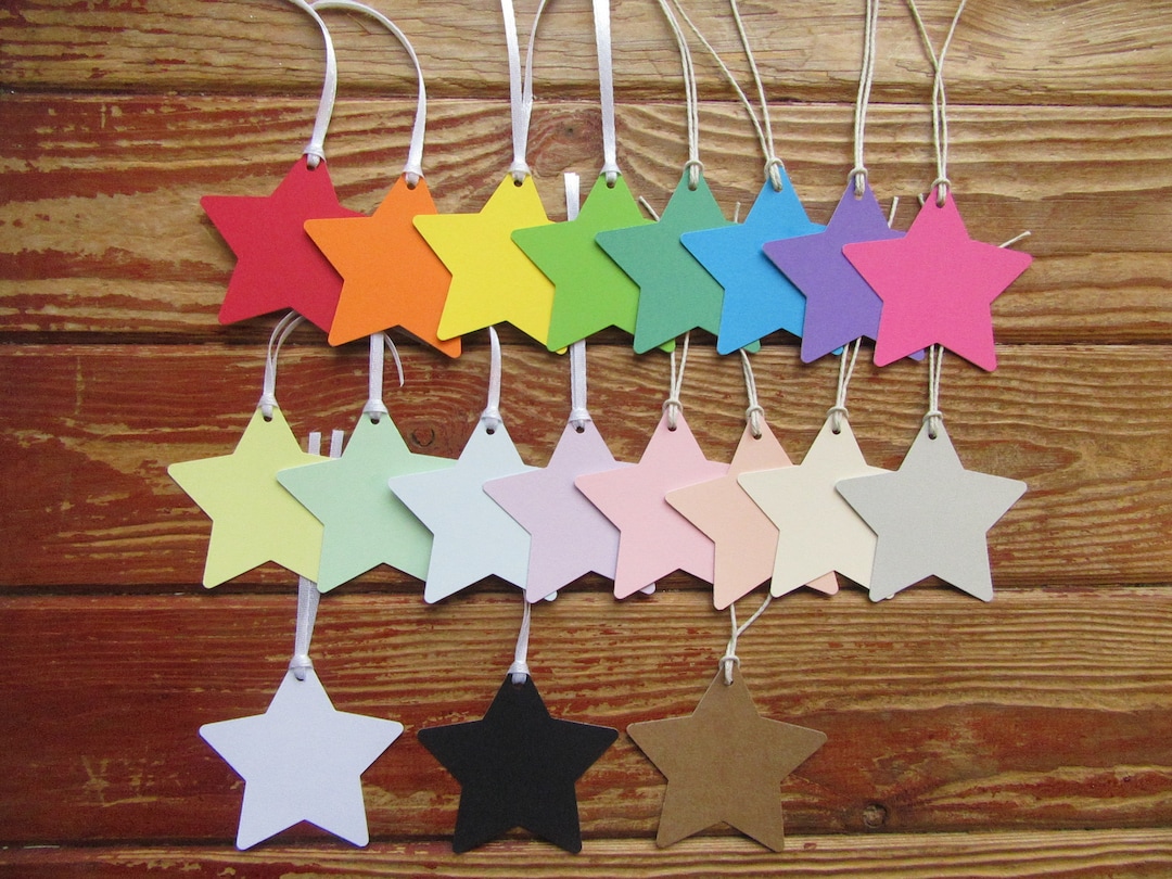 Star Gift Tags, Colored Present Labels With Ribbon - Etsy UK