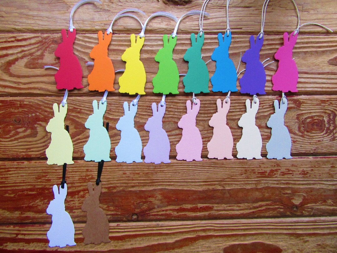 Coloured Rabbit Gift Tags, Birthday Present, Easter - Etsy UK