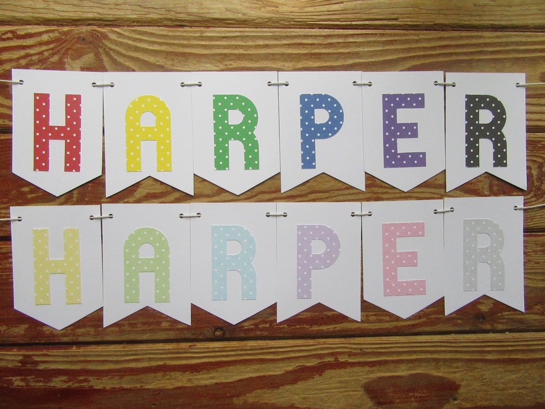 Personalised Banner. Spotty Bunting, Personalised Bunting, Happy ...