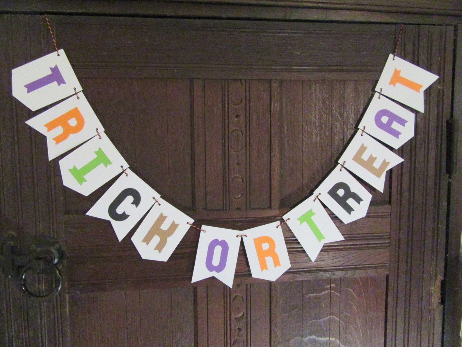 Halloween Banner Trick or Treat Banner. Choice of wording and | Etsy