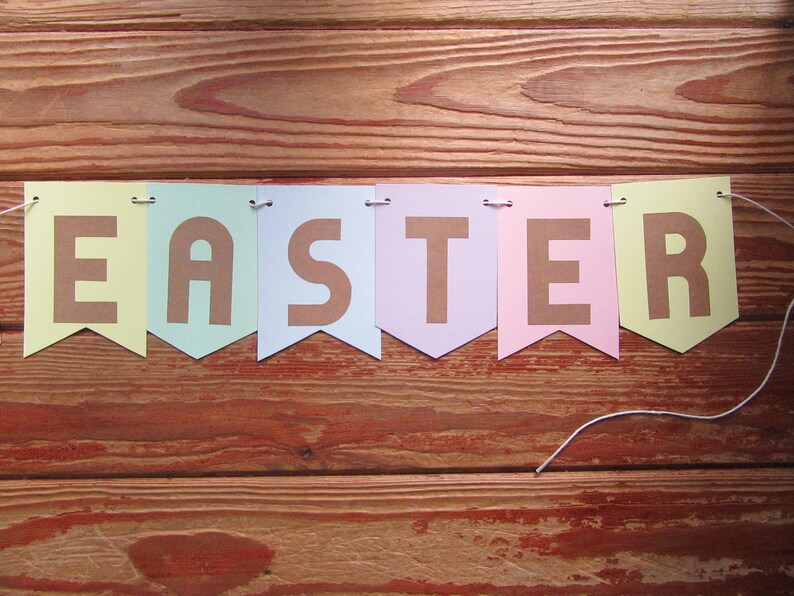 Handmade Pastel Happy Easter Banner, Reusable Cardstock Garland - Etsy UK