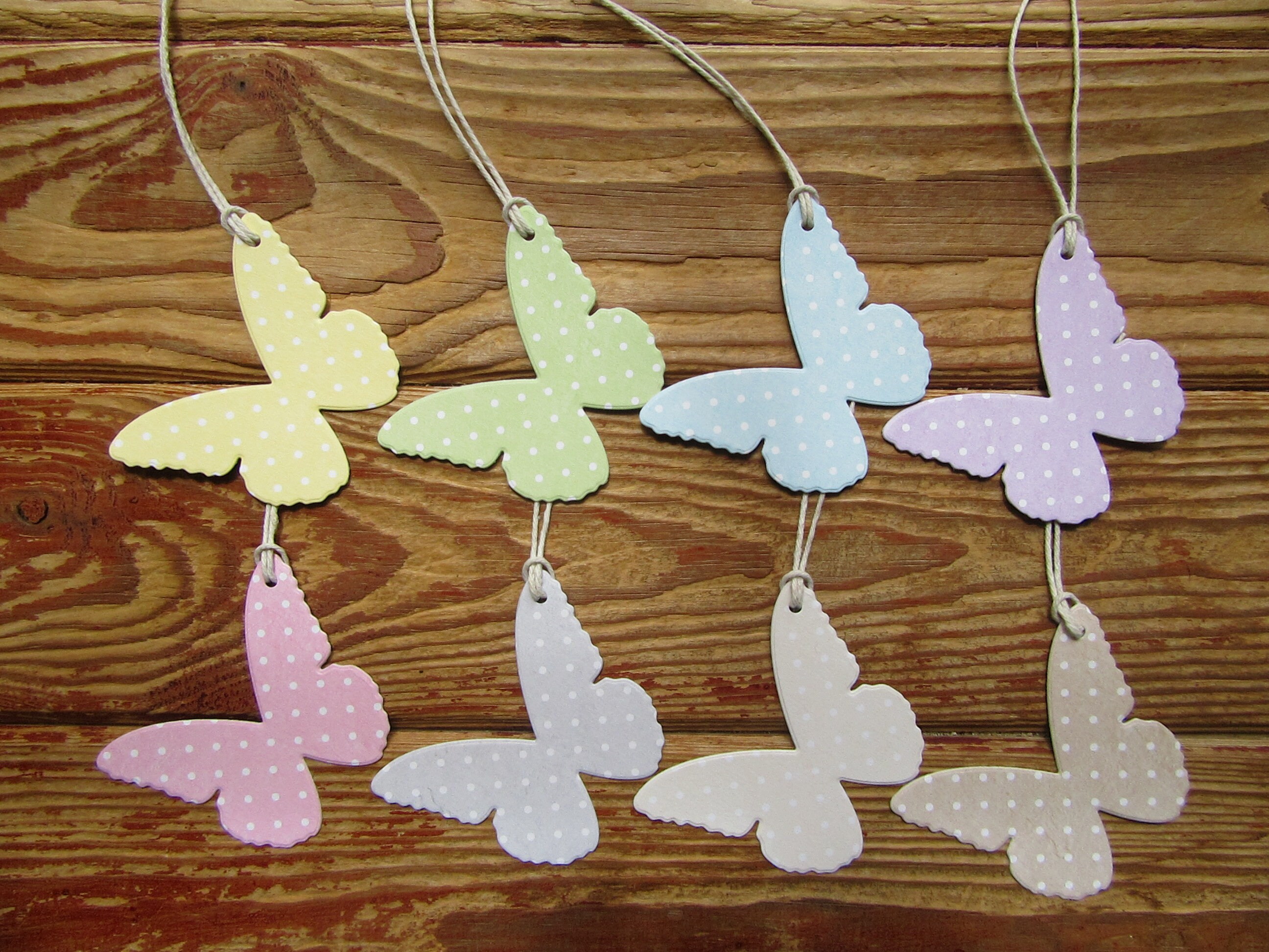 Butterfly Gift Tags. Spotty Butterfly Gift Tags Pastel - Etsy