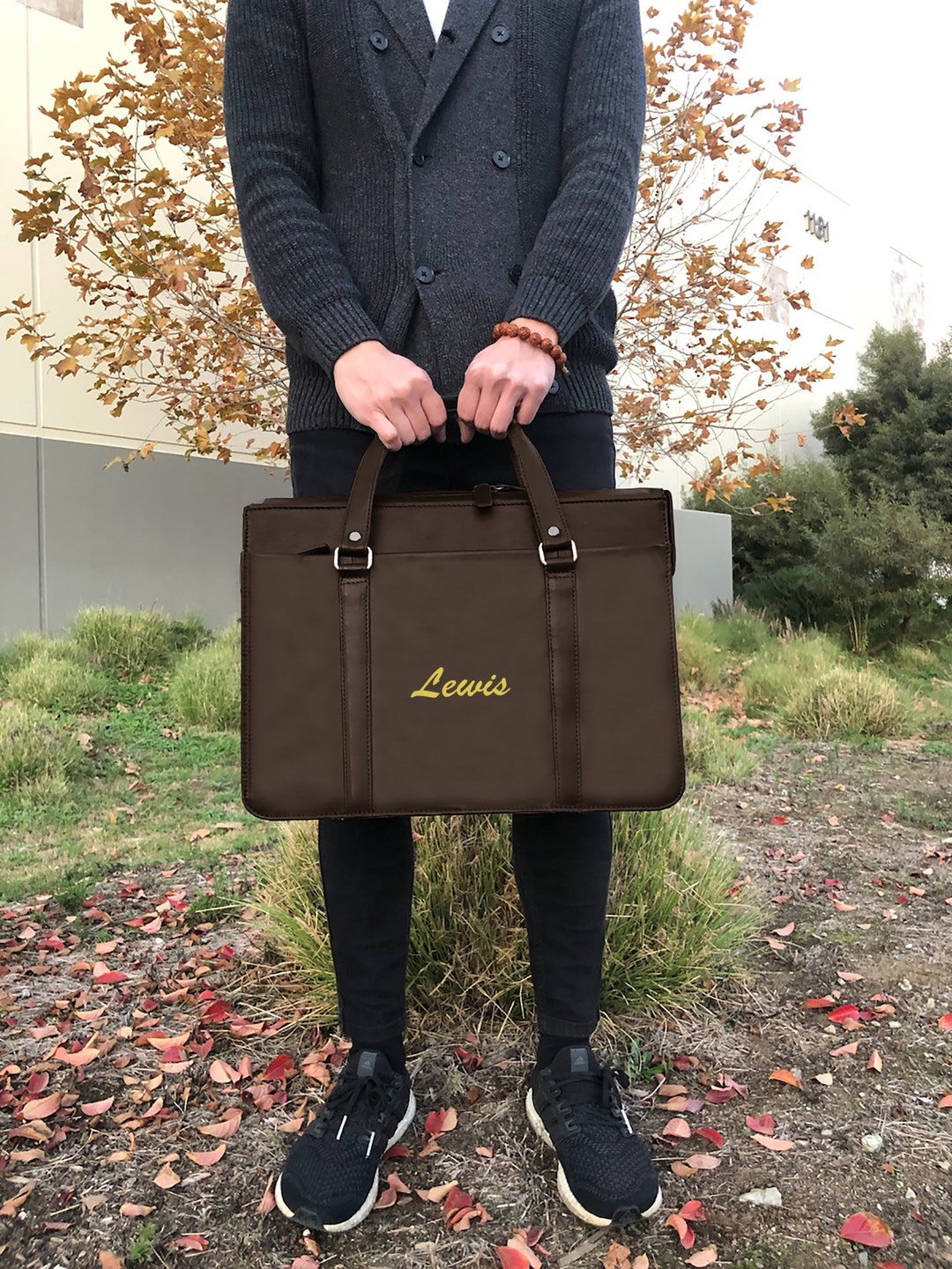 Brown Personalized Name Deboss Imprint Vintage Modern Stylish Top Sales ...