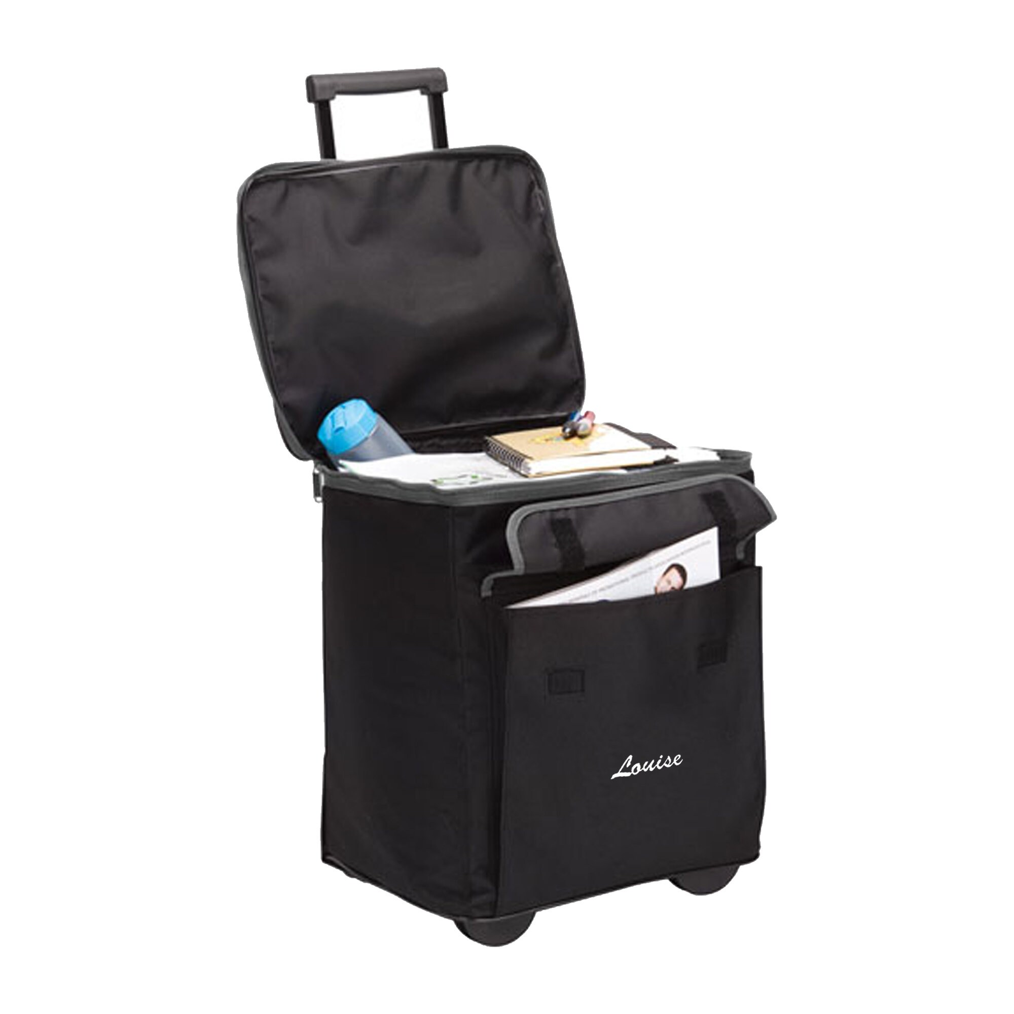 Unisex Travel Black Folding Dual Handle Rolling Business Convention ...