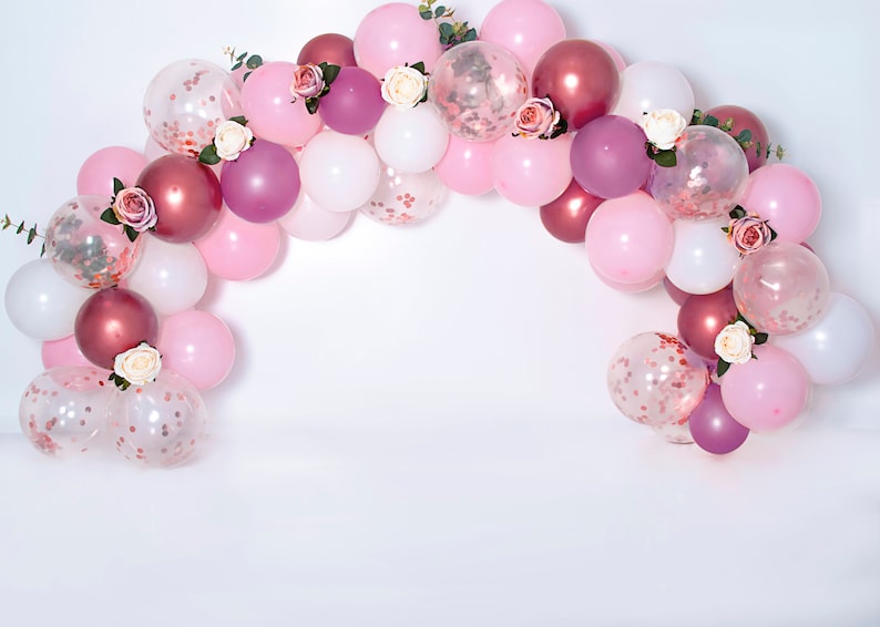 Balloon Photo Backdrop, Digital Backdrop Birthday, Cake Smash, Ballon ...