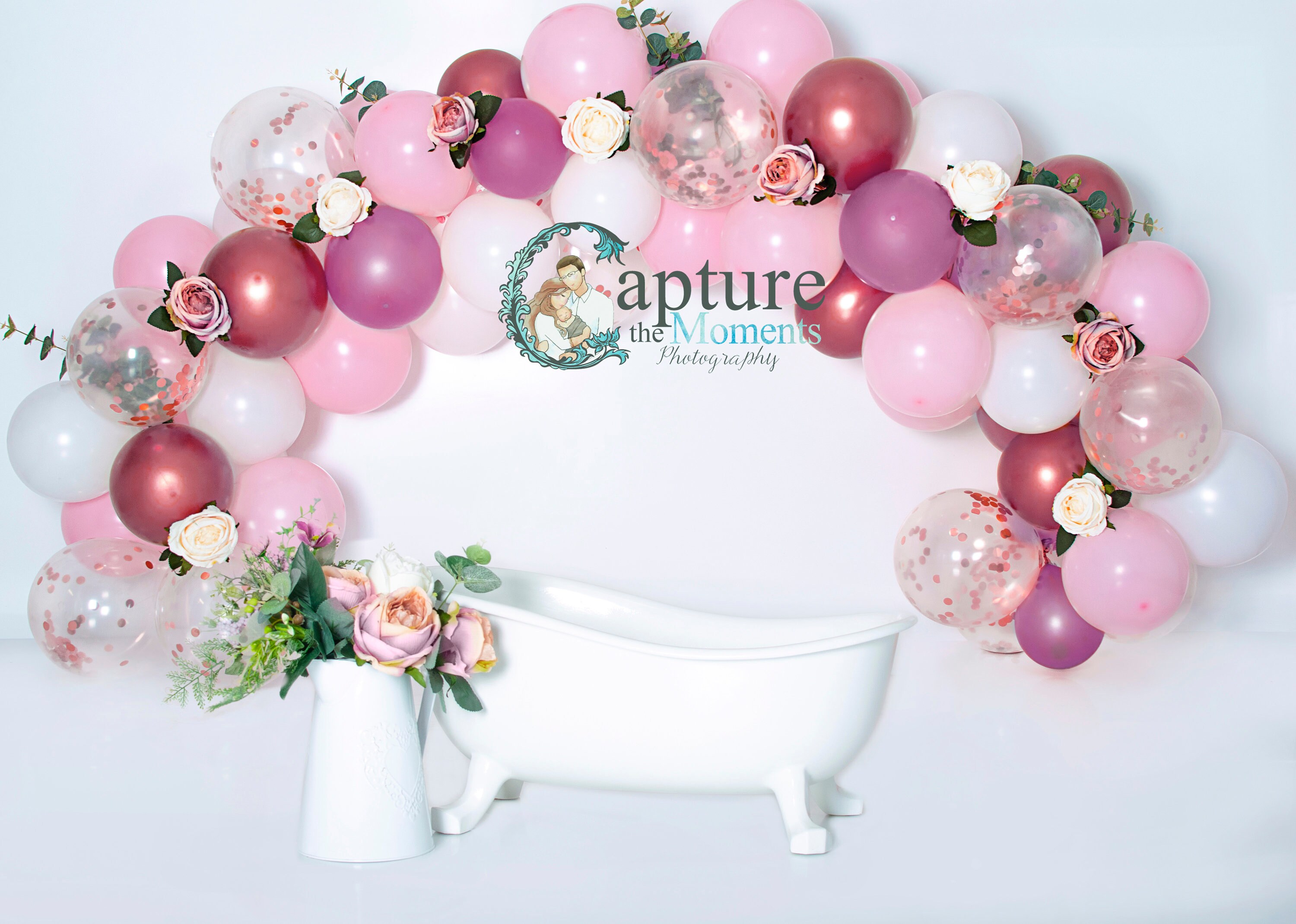 Balloon Photo Backdrop, Digital Backdrop Birthday, Cake Smash, Ballon ...