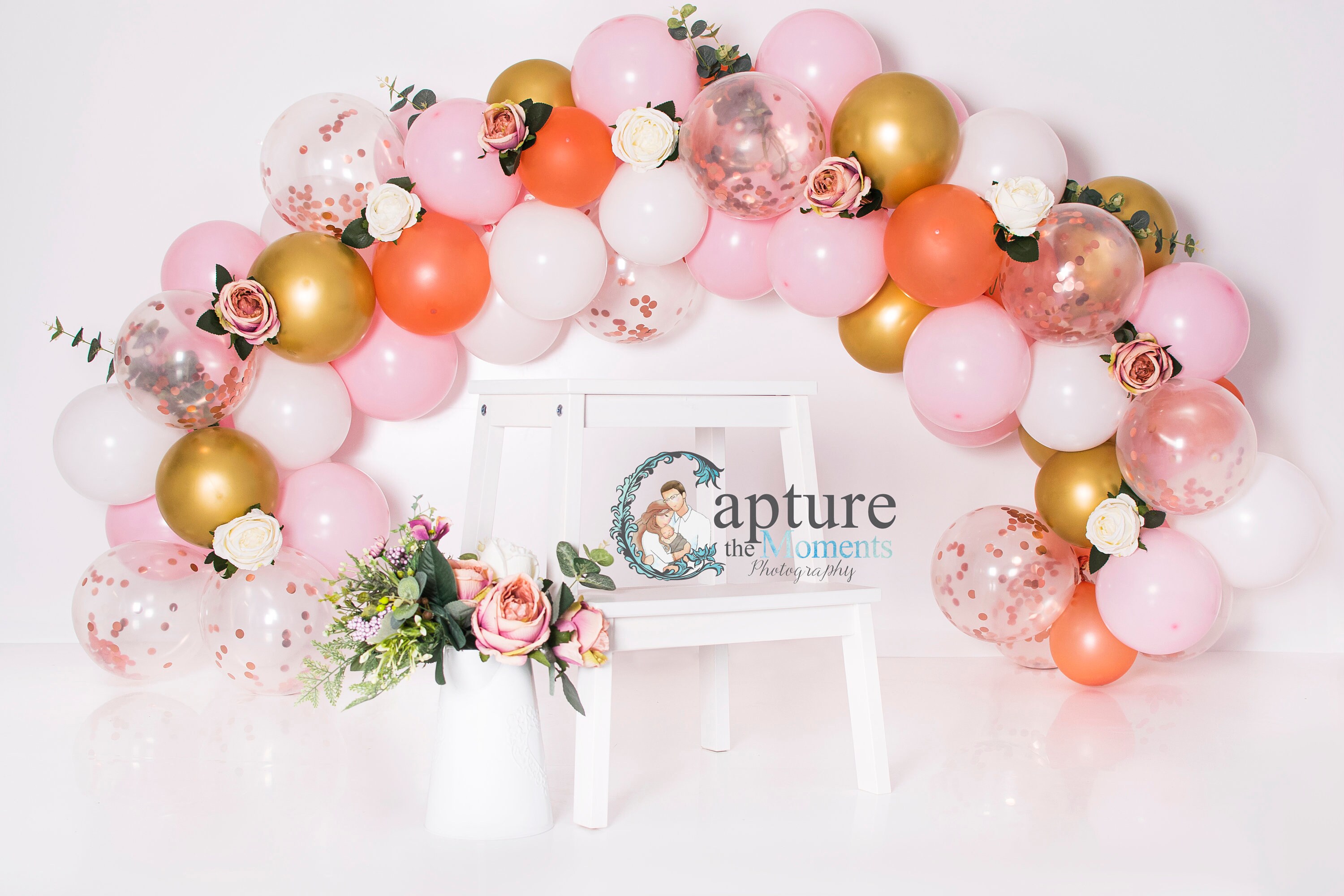 Balloon Photo Backdrop Digital Backdrop Birthday Cake Smash | Etsy