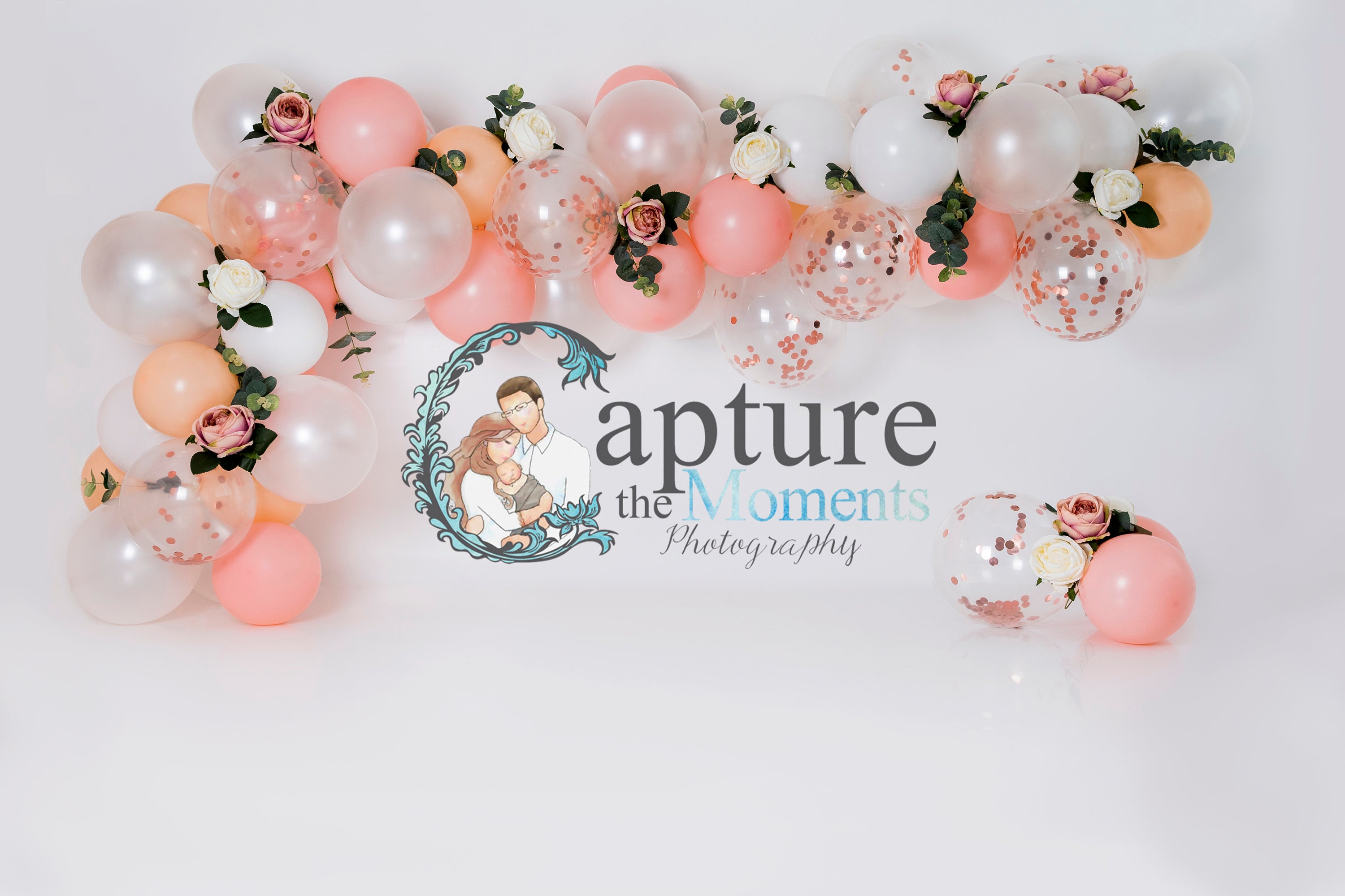 Balloon Photo Backdrop, Digital Backdrop Birthday, Cake Smash, Ballon ...