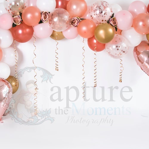 Balloon Photo Backdrop Birthday Backdrop Cakesmash Digital | Etsy