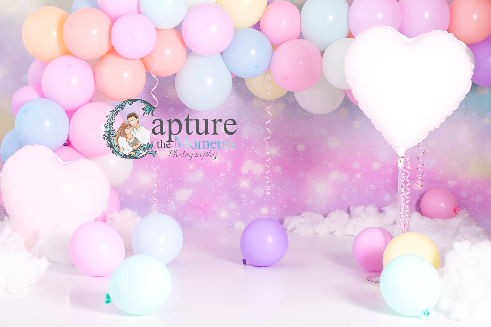 Balloon Photo Backdrop, Birthday Backdrop, Cakesmash Digital Backdrop ...
