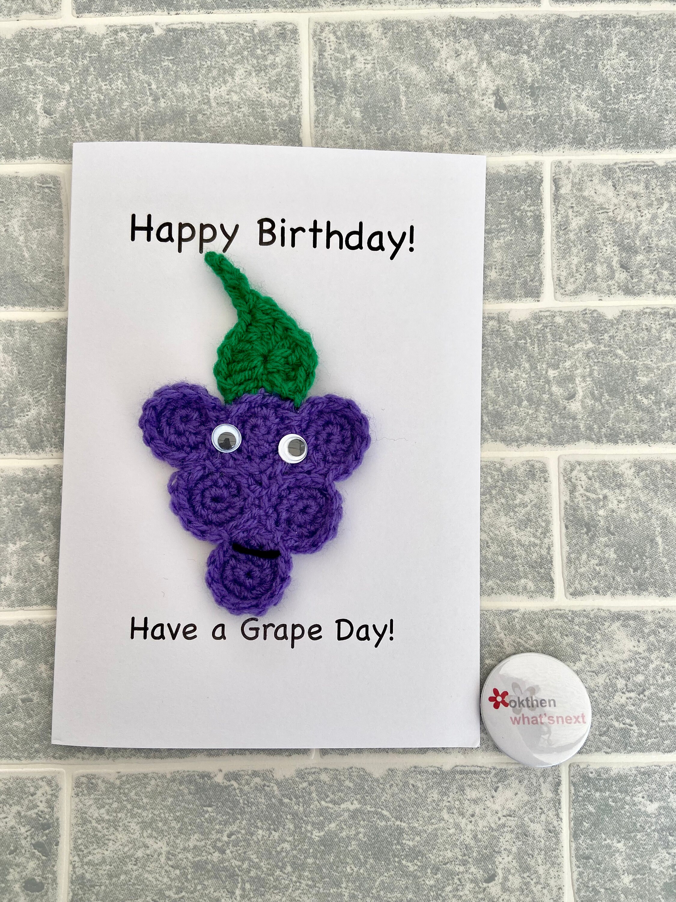 Have a Grape Birthday Card Handmade Crochet Greetings Card - Etsy