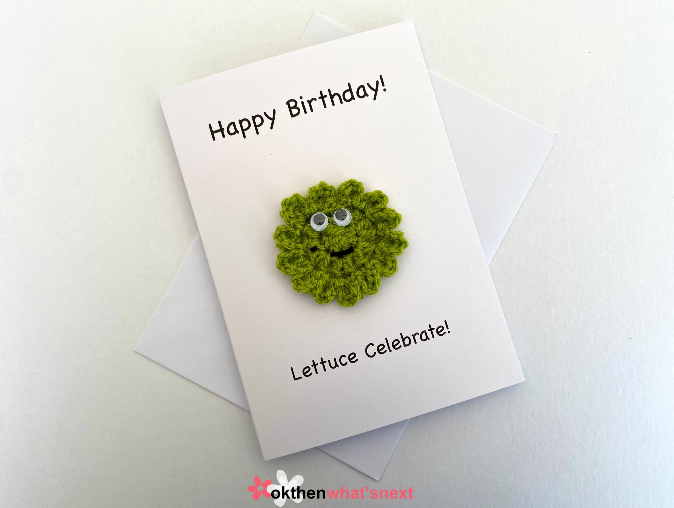 Lettuce Celebrate Birthday Card, Handmade Crochet Greetings Card With ...