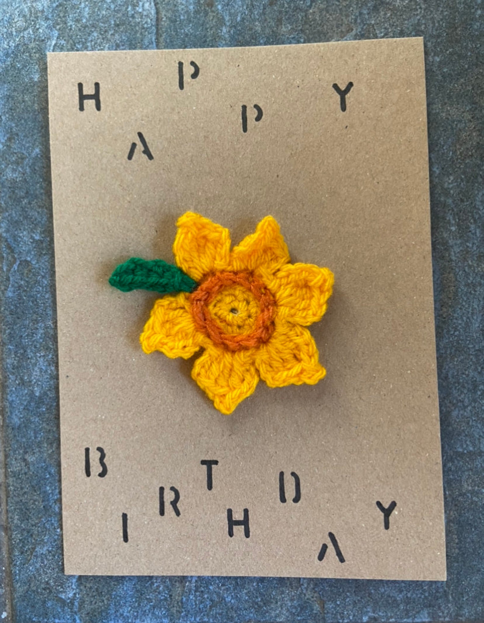 Daffodil Birthday Card With Removable Crocheted Fridge Magnet - Etsy