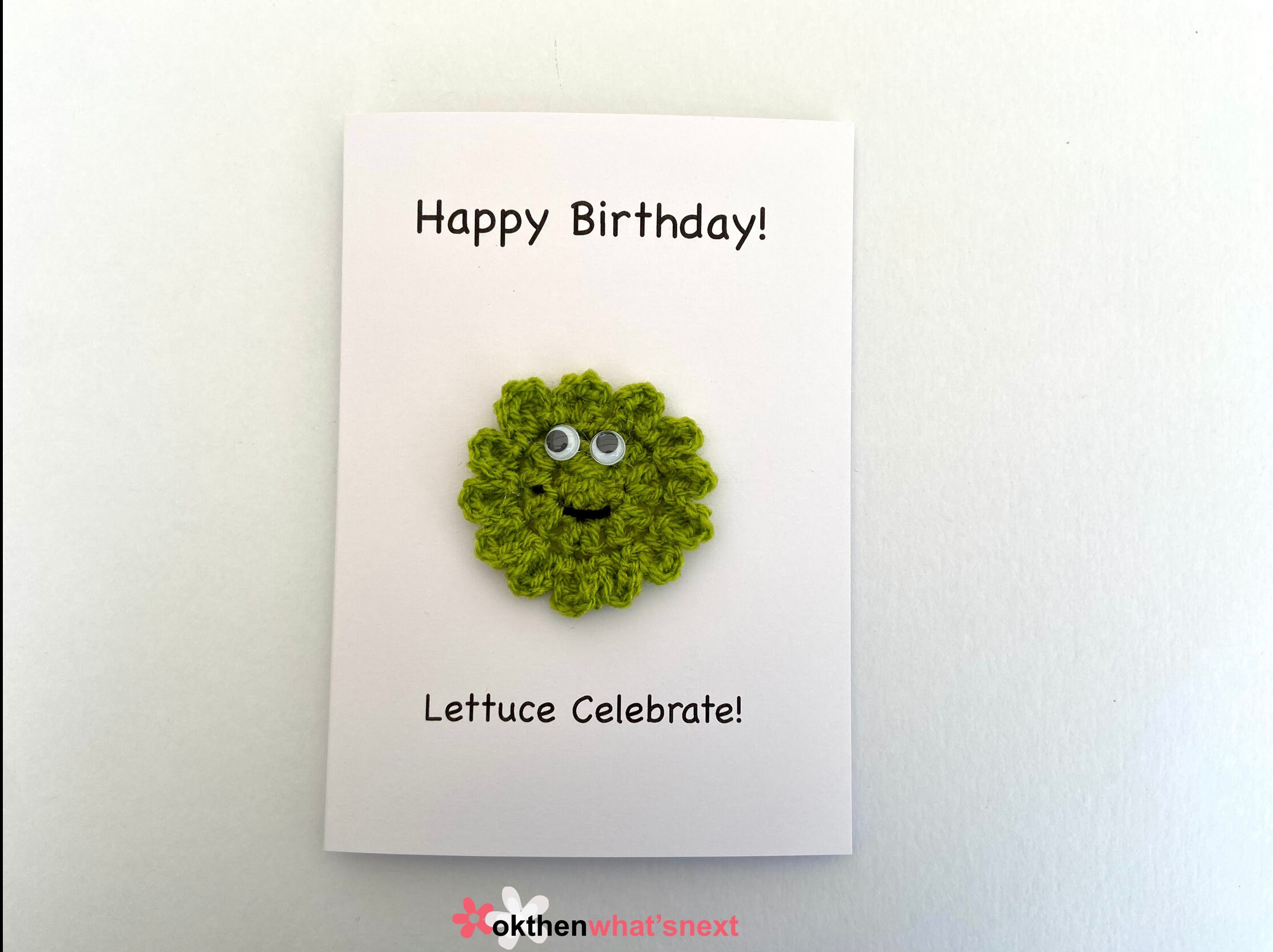 Lettuce Celebrate Birthday Card, Handmade Crochet Greetings Card With ...
